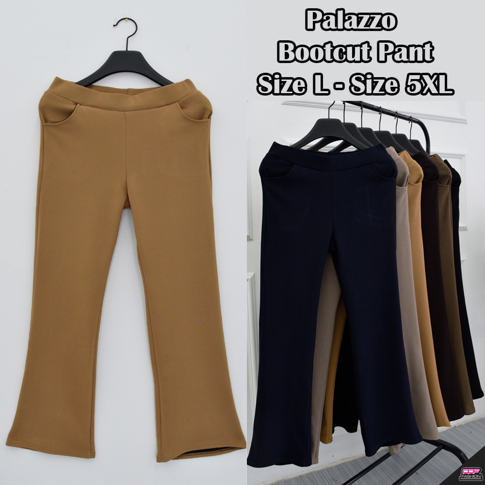 PPF 513 L-5XL Palazzo Pant Seluar Bergetah Poket Seluar Palazzo Seluar ...
