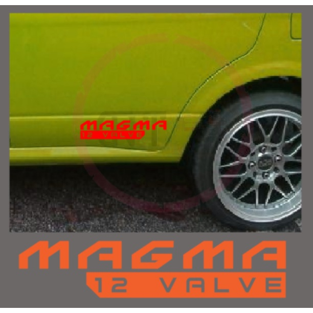 CFS562 2X pcs Classic Proton Saga Iswara Magma 12 Valve Logo Stiker ...
