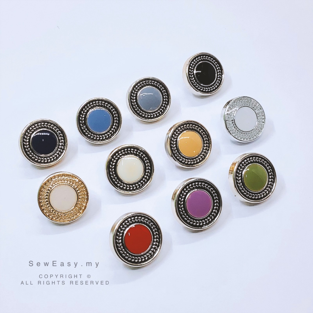 DF937 12.5mm Butang Baju Button With Metallic Frame | Shopee Malaysia