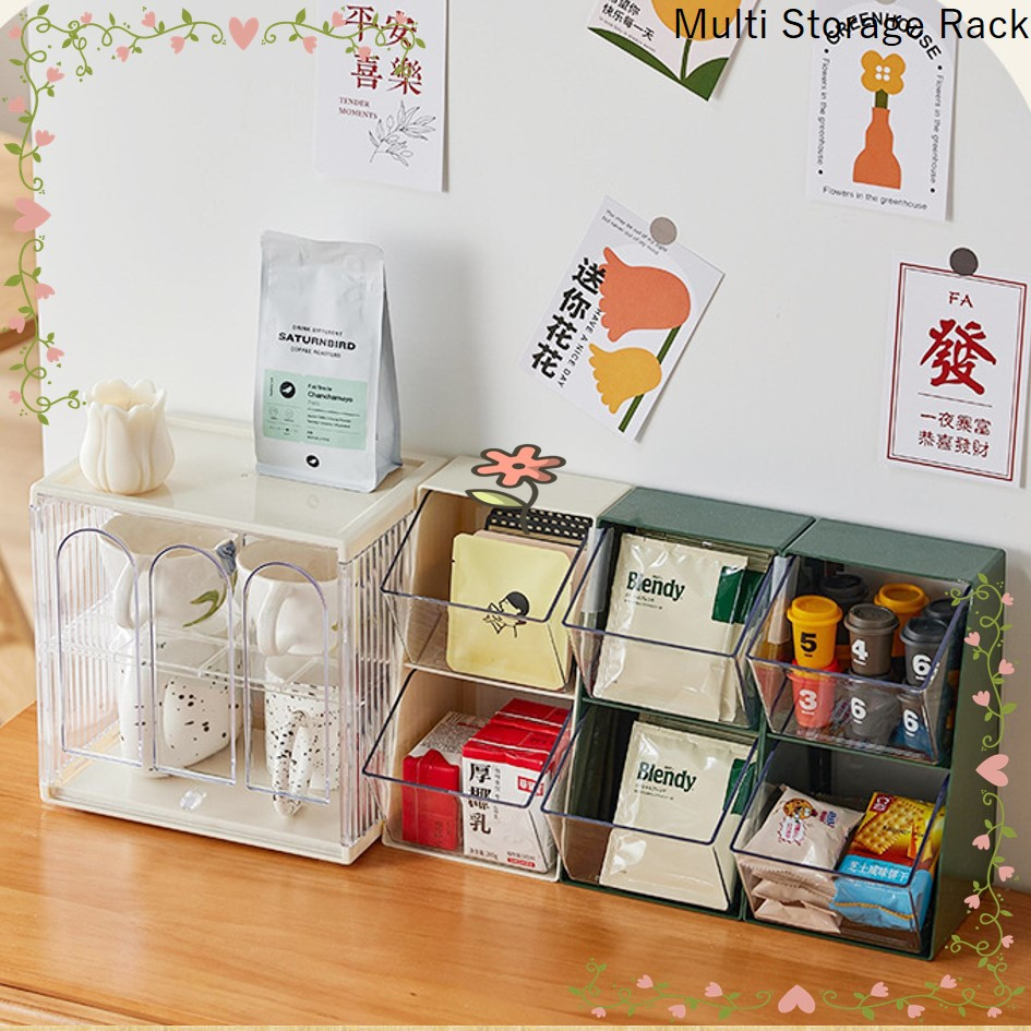 2 Tier Nordic Dustproof Multipurpose Storage Cabinet Rack Shelf Box Cup ...