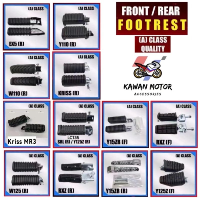 Depan / Belakang Pijak Kaki Front / Rear Footrest Rxz / Y15zr / Wave ...