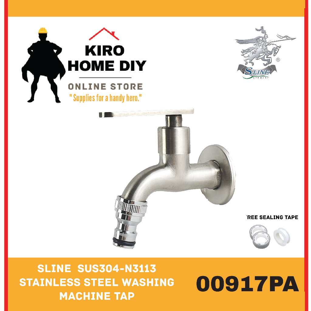 SLINE SUS304-N3113 Stainless Steel Washing Machine Tap - 00917PA ...