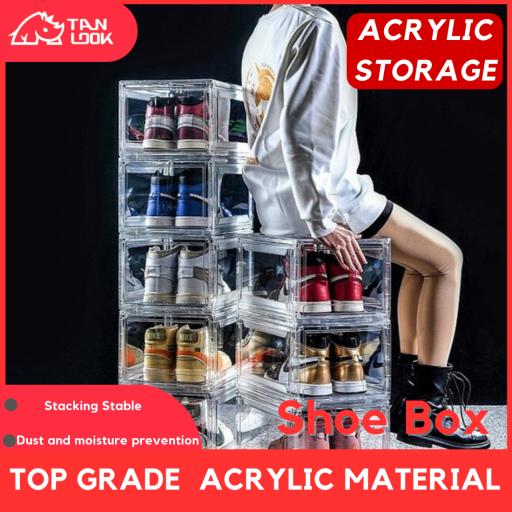 Acrylic Magnetic Suction Shoe Box Storage Box Transparent AJ High heel ...