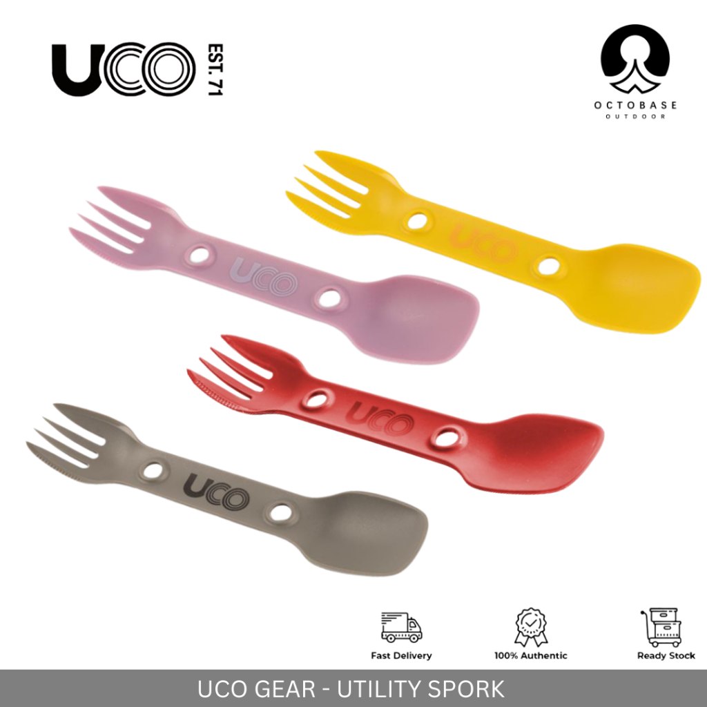 UCO GEAR - UTILITY SPORK SPOON FORK 2 IN 1 SET FOR OUTDOOR CAMPING ...