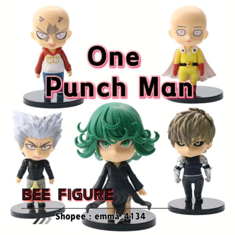 5PCS/SET One Punch Man Saitama Genos Tatsumaki Garou Mini Figure ...