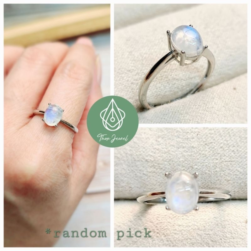 THOX JEWEL 🇲🇾 MOONSTONE Natural Stone s925 Silver Plated Adjustable ...
