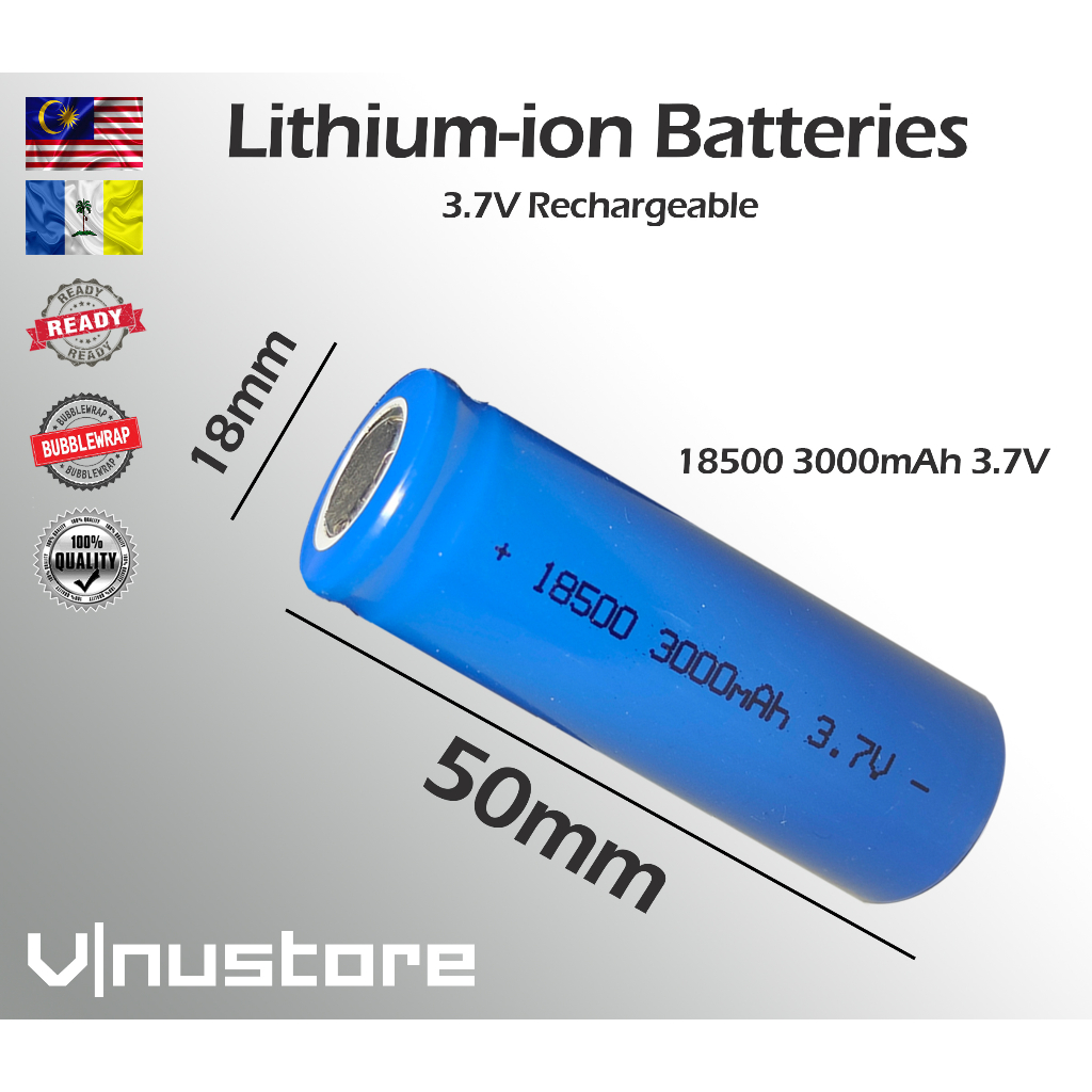 New 18650 Lithium Rechargeable Battery 1300mAh~9900mAh 3.7V LI-Ion Batteries Flashlight 18500 ...