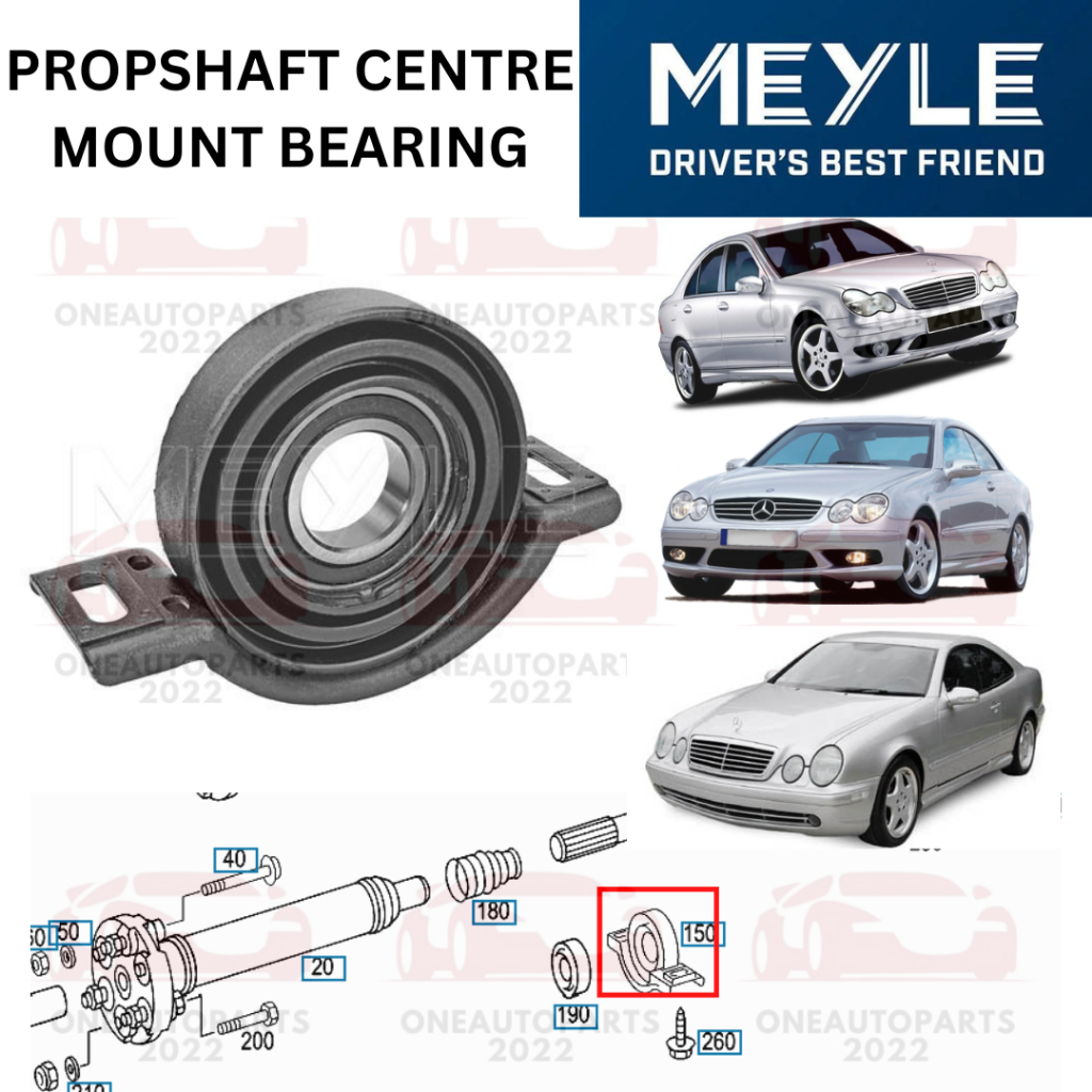 MEYLE GERMANY PROPSHAFT CENTRE MOUNT BEARING W203 C180K C200K C230K ...