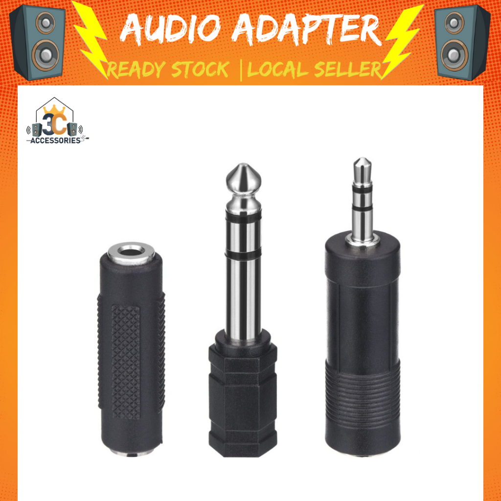 3.5mm to 6.5mm 6.35mm Male to Female Audio Adapter 6.5 6.35 Plug 3.5 ...