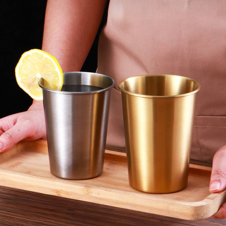 Stainless Steel Cup Bar Coffee Shop Tea Travel Metal Cup Cawan Gelas ...