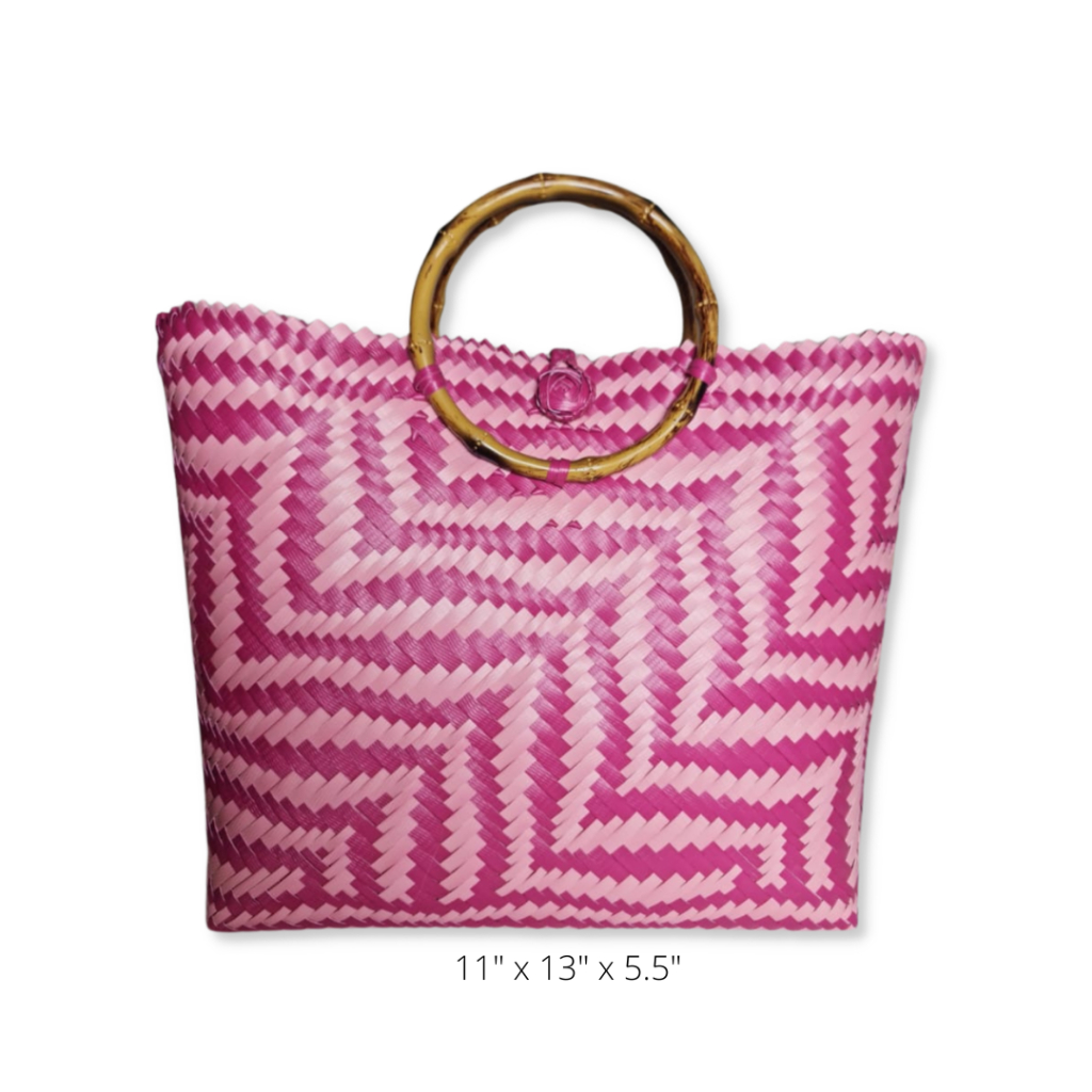 Multicolour Beg Anyaman Sarawak / Rotan Handle Tote Bag Women / Tangkai ...