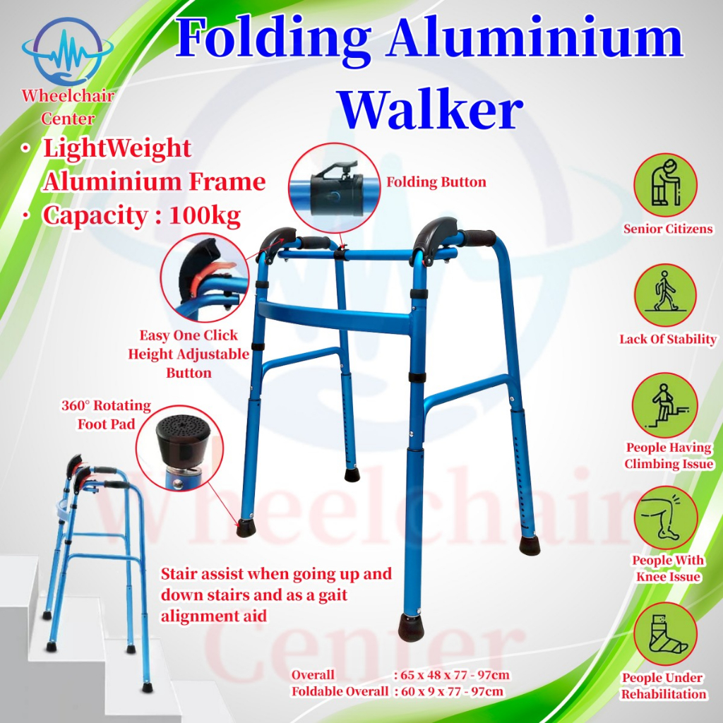 Foldable Aluminium Walker (FST618) | Shopee Malaysia