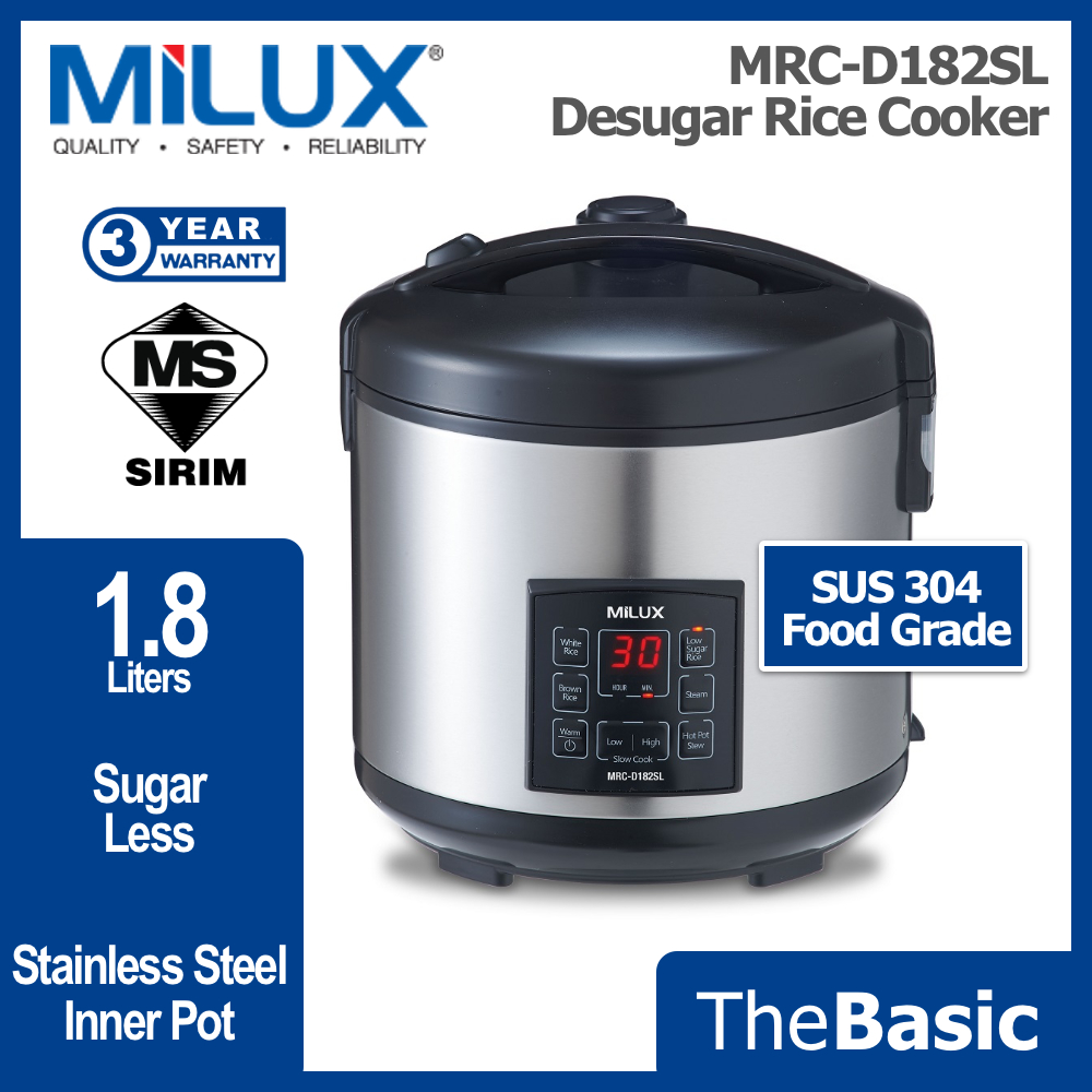 MILUX 1.8L Sugar Less Healthy Digital Rice Cooker ( MRC-D182SL / MRC ...