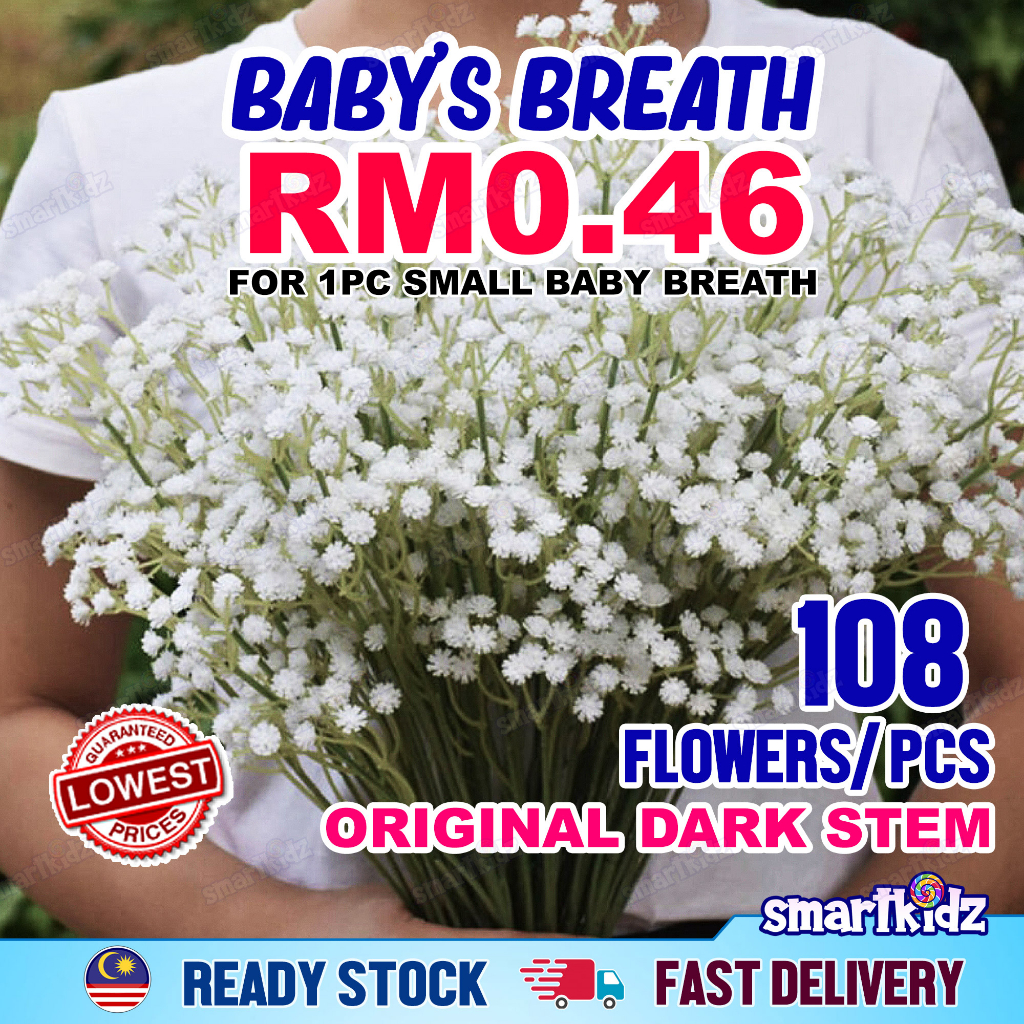 [1 Pcs/Stalk] 65cm+108 Baby Breath Flowers | Gypsophila Paniculata ...