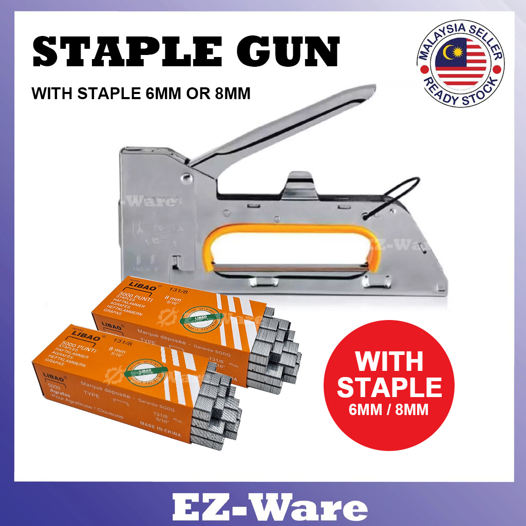 Tacker Staple Gun + 1box Staple (box random) For Fastening Furniture ...