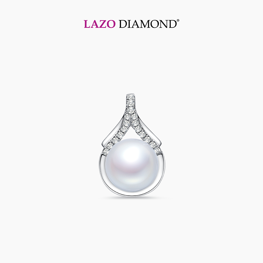 LAZO DIAMOND Sea of Beauty Precious Tear Pearl and Diamond Pendant in ...
