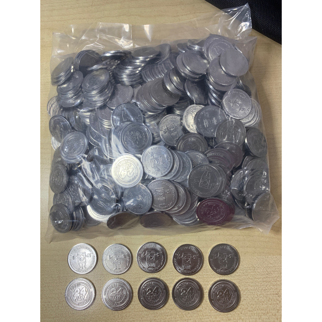 🇲🇾 500pcs Metal Token 23mm 25mm Laundry Dobi Vending Machine Water ...
