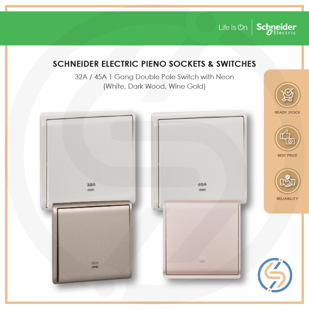 Schneider 32A / 45A 1 Gang Double Pole Switch with Neon | Shopee Malaysia Schneider 32A / 45A 1 Gang Double Pole Switch with Neon | Shopee Malaysia