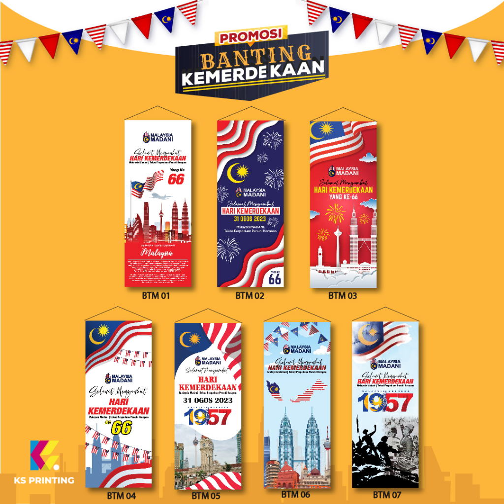 🔥1 DAY SHIP🔥BANTING HARI KEMERDEKAAN / HARI MALAYSIA (Boleh tambah logo ...