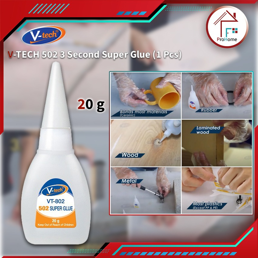V-Tech 502 20g Super Glue/ Strong Heavy Duty Elephant Gum/ 3 Second ...