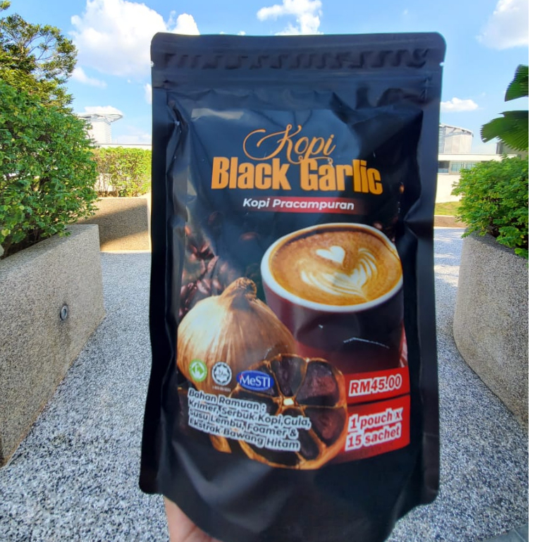 [KOPI BLACK GARLIC] Kopi pracampuran dengan ekstrak bawang hitam ...