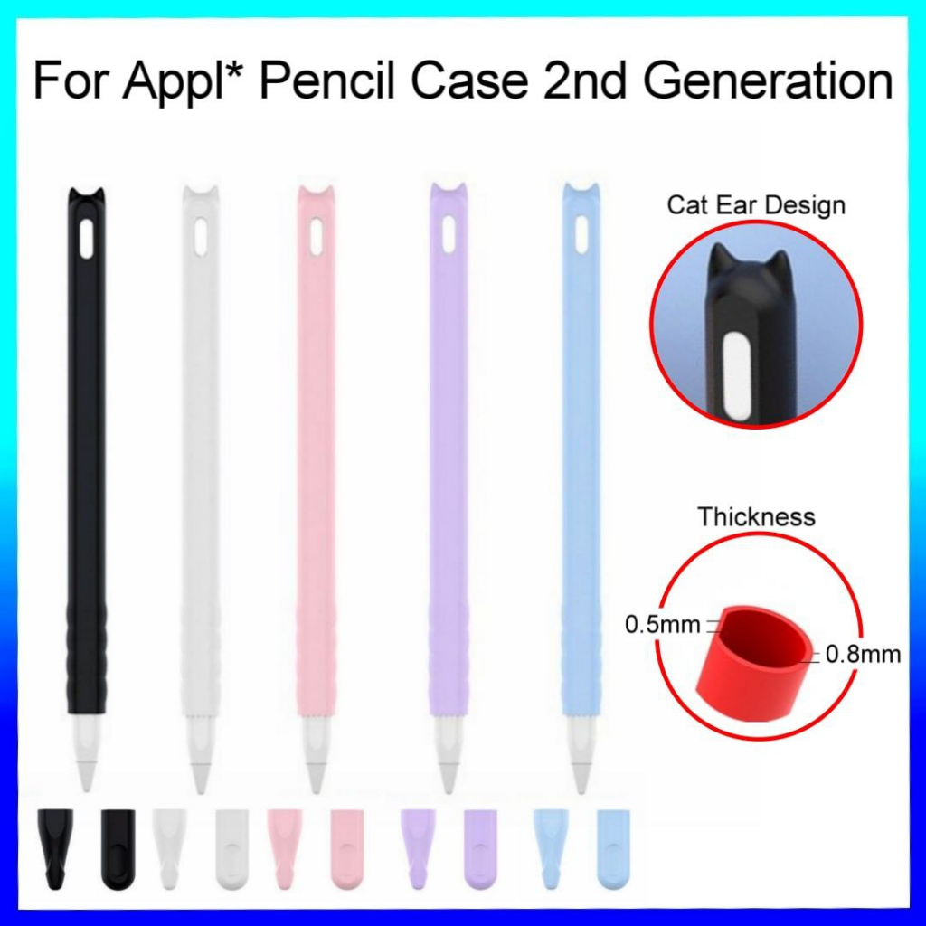 For Appl* Pencil 2nd Generation Cartoon Soft Silicone Pencil Protector ...