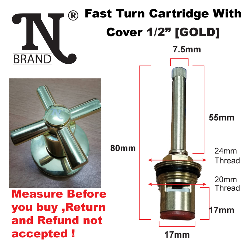 StopCock Stop Cock 1/2", 3/4", 1" /Cross Handle [GOLD/ Matte Black ...