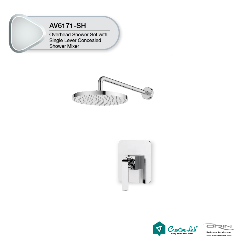 ORIN AV6171-SH OVERHEAD SHOWER SET WITH SINGLE LEVER CONCEALED SHOWER ...