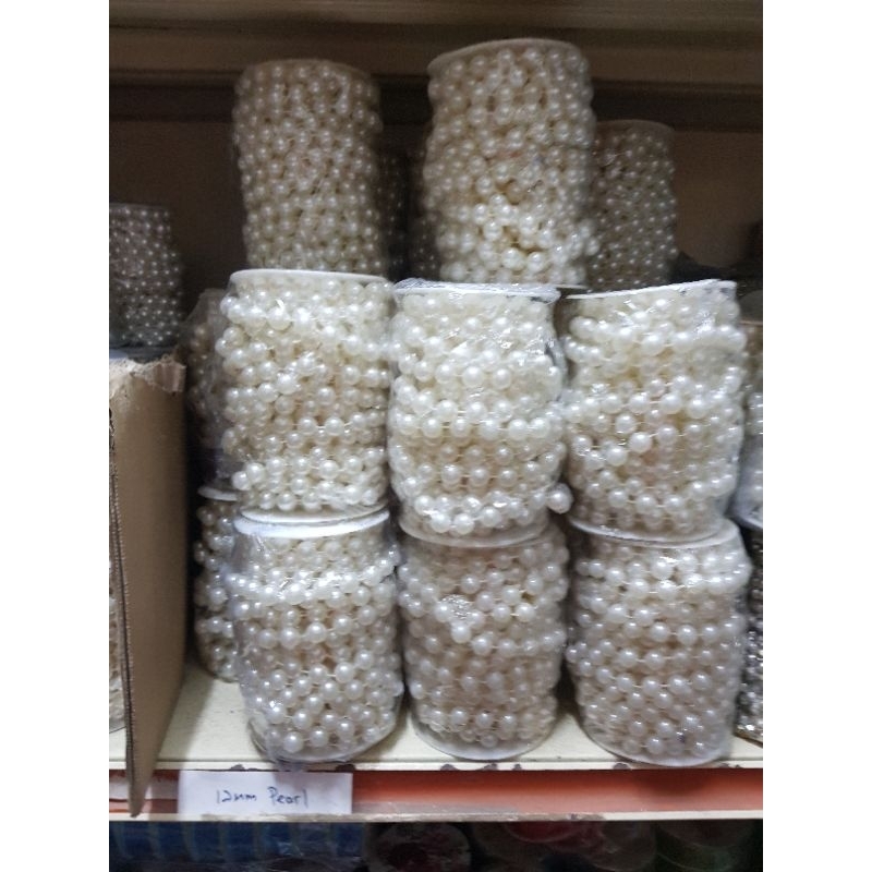 manik glass pearl rantai gulung size 3mm, 4mm,5mm,6mm,8mm,10mm & 12mm ...