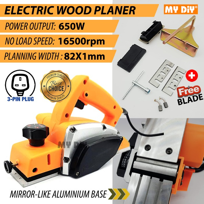 MYDIYSDNBHD - ALLEFIX Electric Wood Planer Machine 650w Carpenter Wood ...