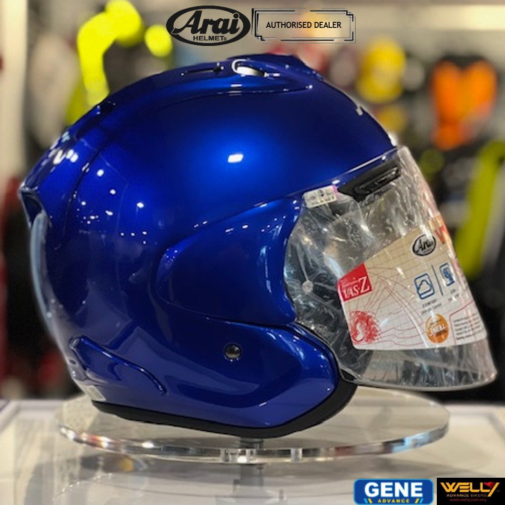 ARAI VZ RAM Vivid Blue Open Face Jet Helmet 100% Original From Authorized Dealer | Shopee Malaysia