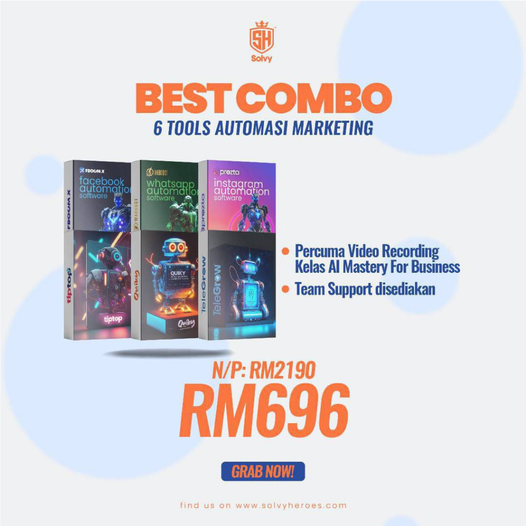 AUTOMASI MARKETING COMBO 6 SOFTWARE [FBOOM, WABOOST, PROZTA, TIPTOP ...