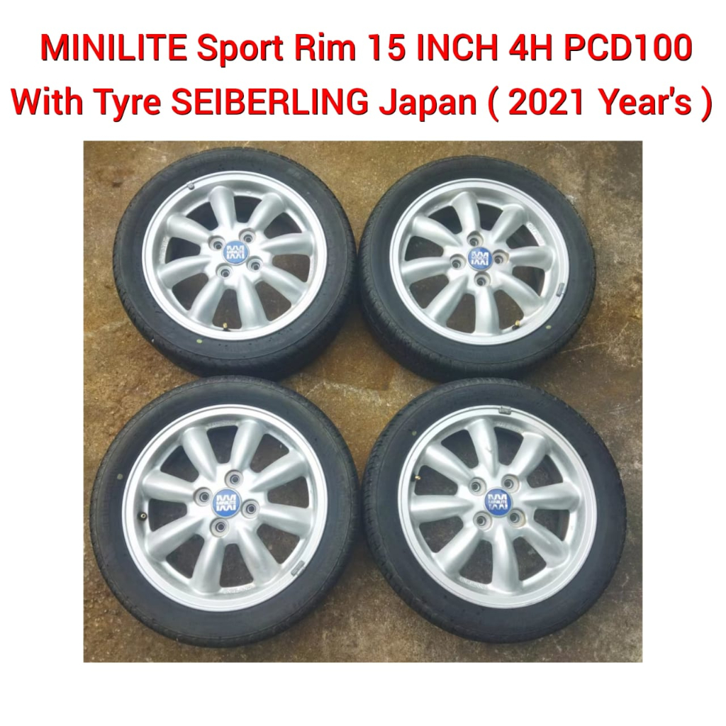 Daihatsu Minilite Sport Rim 15 Inch 4H Pcd100 4.5jj Off+45 With Tyre ...