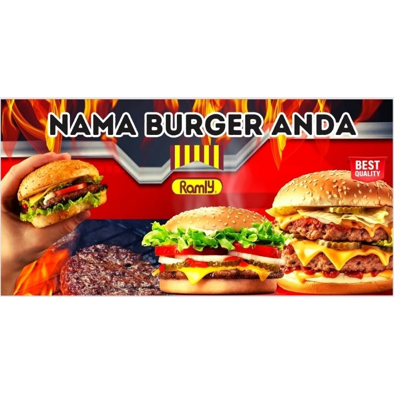 stiker water proof ramly burger menu burger saiz 2kaki x 4 kaki custom ...