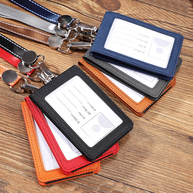 Double side card holder with long lanyard office ID touch holder ...