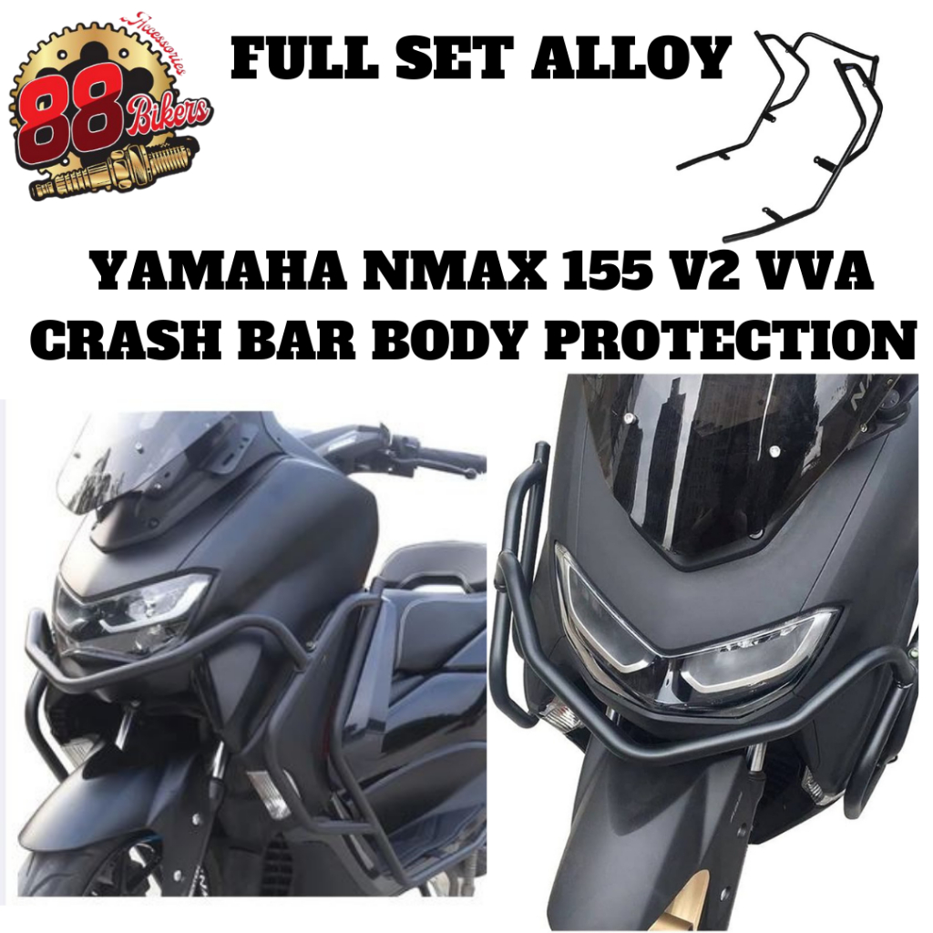 CRASH BAR YAMAHA NMAX 155 V2 VVA CRASH GUARD BODY PROTECTOR FULL SET ...