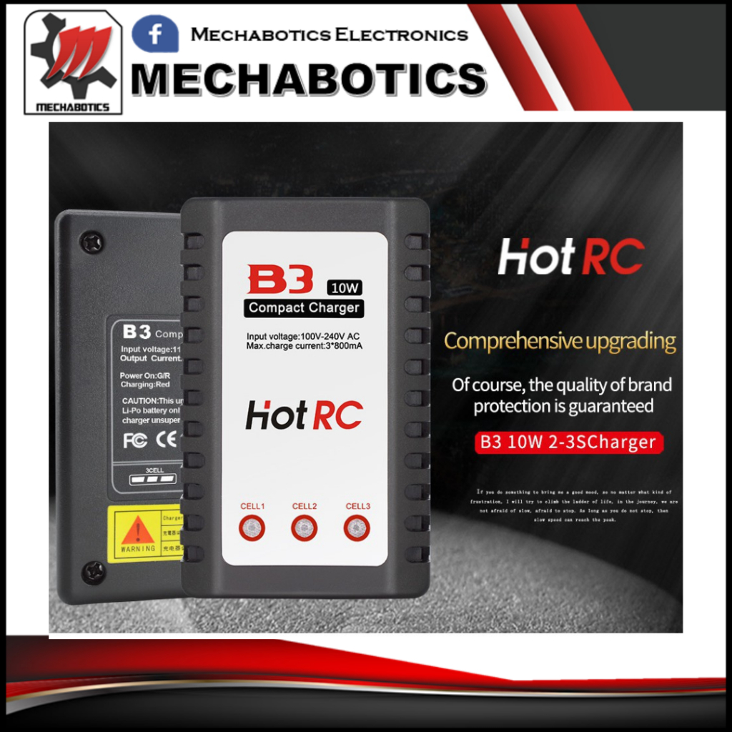 B3 Compact Balance Charger (HotRc) for 2S 3S Lithium LiPo Battery (10w & 20w) | Shopee Malaysia