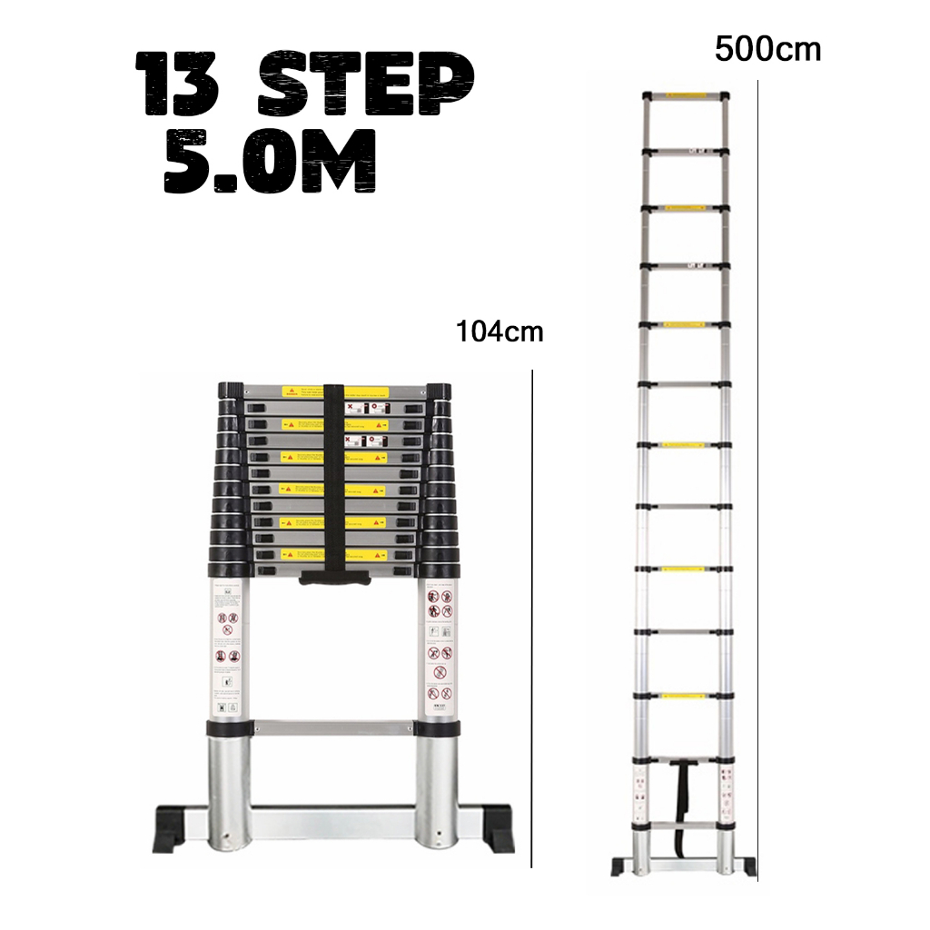 Aluminium Telescopic Ladder Heavy Duty Foldable Ladder Aluminium Tangga Lipat Single Folding ...