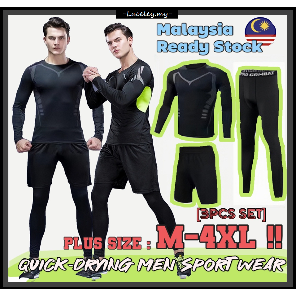 [READY STOCK]Swimming Men Sport Wear Set Sports Gym Quick Dry Fitness Pakaian Sukan Lelaki Gim ...