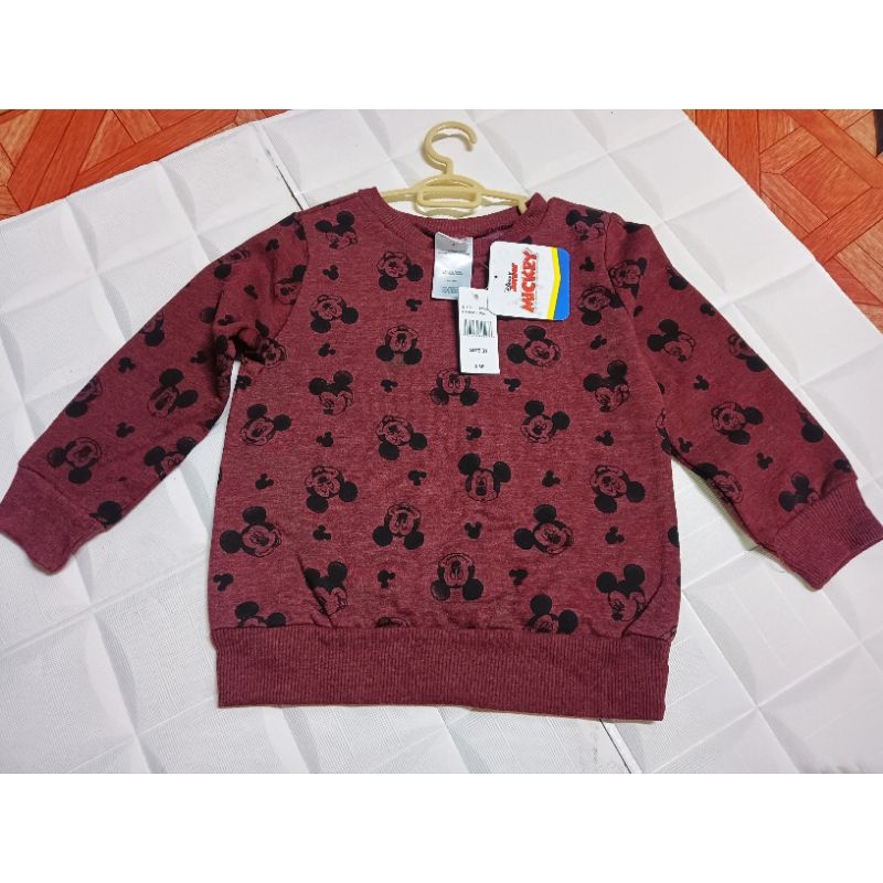 sweatshirt Mickey maroon ( Disney junior Mickey) | Shopee Malaysia