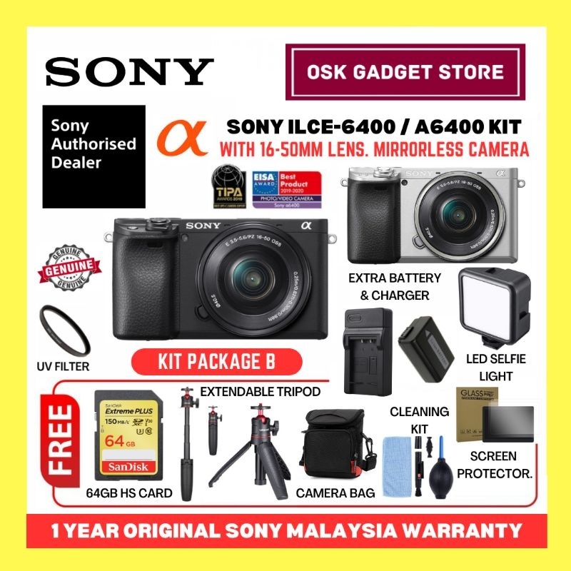 Sony ILCE-6400 A6400 Mirrorless Camera Body & Kit 16-50mm OSS Lens ...