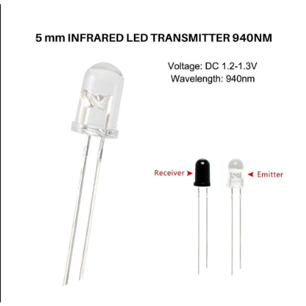 LED Infrared (IR) Emitter or LED Infrared (IR) Receiver (5 mm , 940nm ...