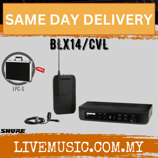 Shure BLX14/CVL Wireless Lavalier Microphone System with LPC-S Hard ...