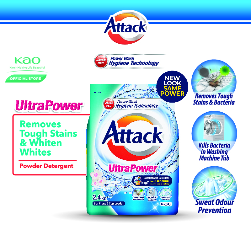 ATTACK Ultra Power Concentrate Detergent Powder (ATK) - 2.4kg | Shopee ...