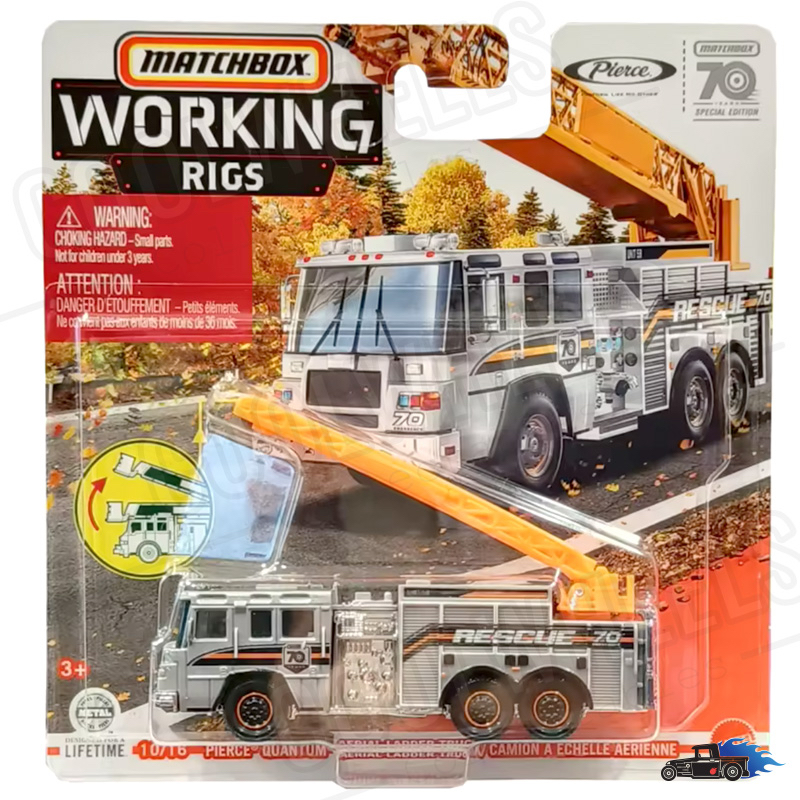 Matchbox 2023 Working Rigs Pierce Quantum Aerial Ladder Truck (70 Years ...