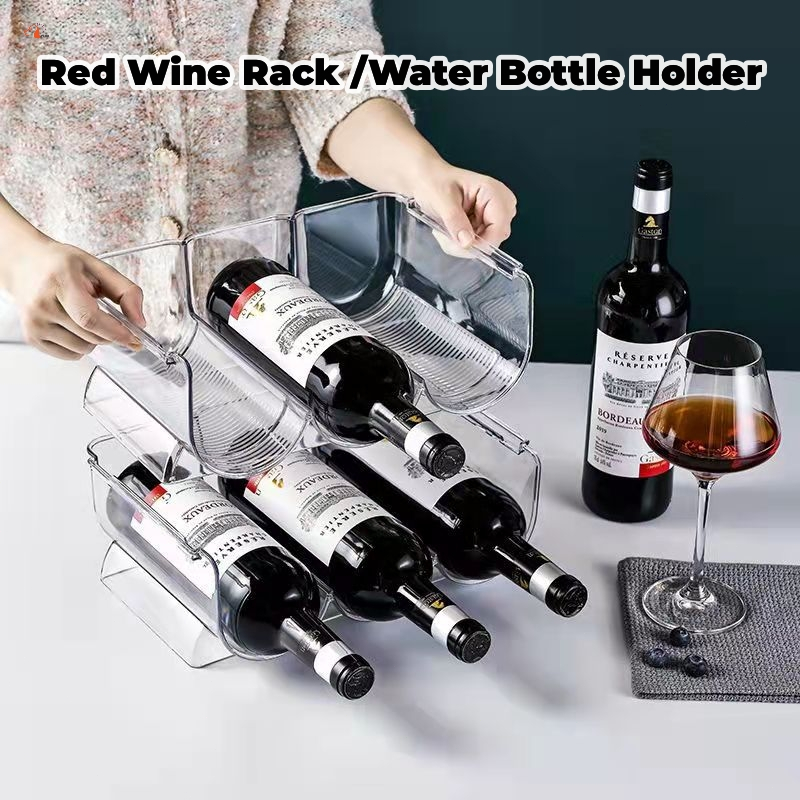 Red Wine Rack Refrigerator Beer Storage Rack Simple Without Punching ...