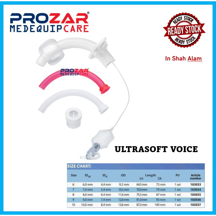 PRIMED ULTRASOFT VOICE TRACHEOSTOMY DOUBLE LUMEN FENESTRATED UNCUFFED ...