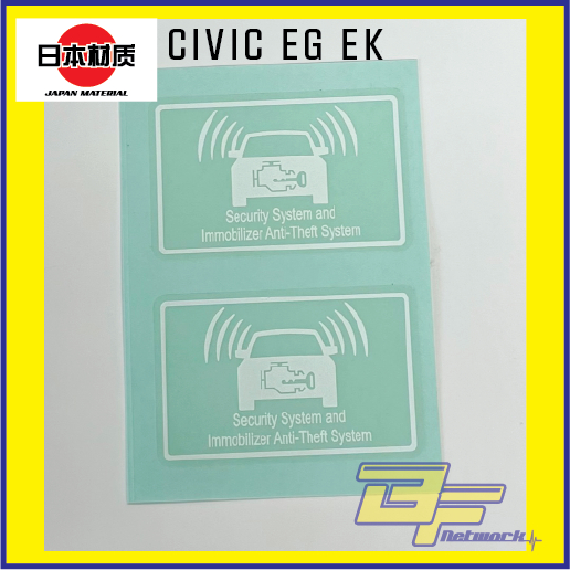 [Export Spec] Sticker for Honda Security Decal Attention Glass Sticker ...