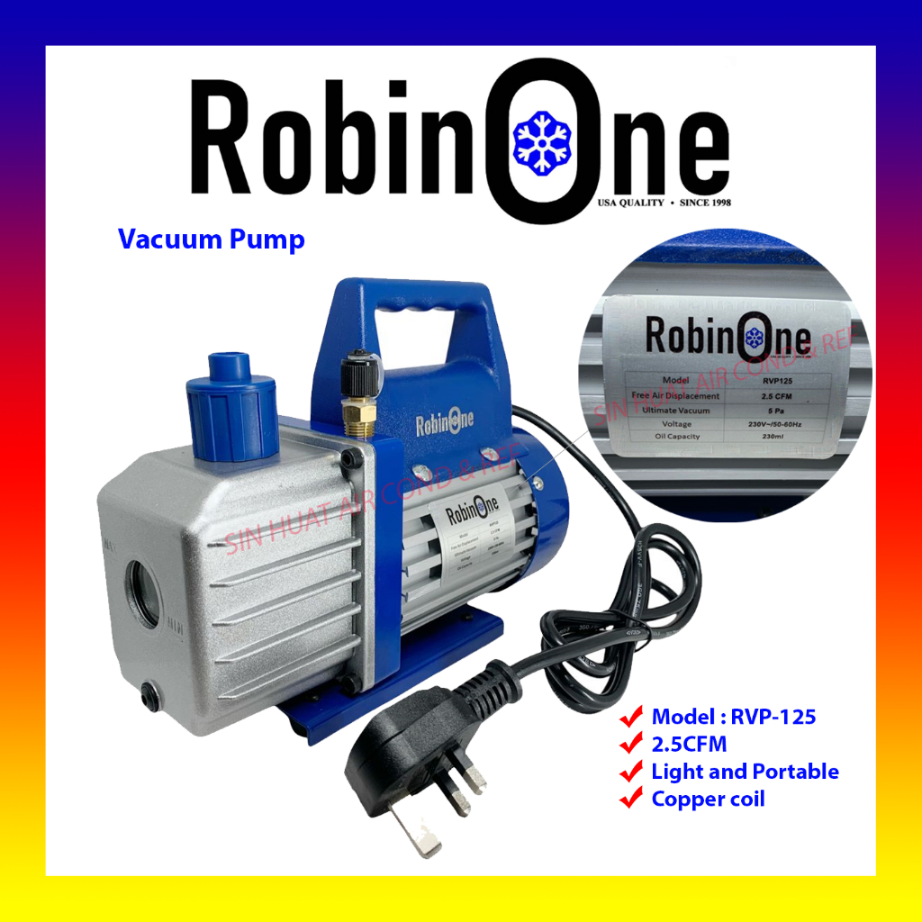 2.5CFM ️ Vacuum Pump Aircond Robinone 1/4hp Rotary R32 R410 R22 R134 ...