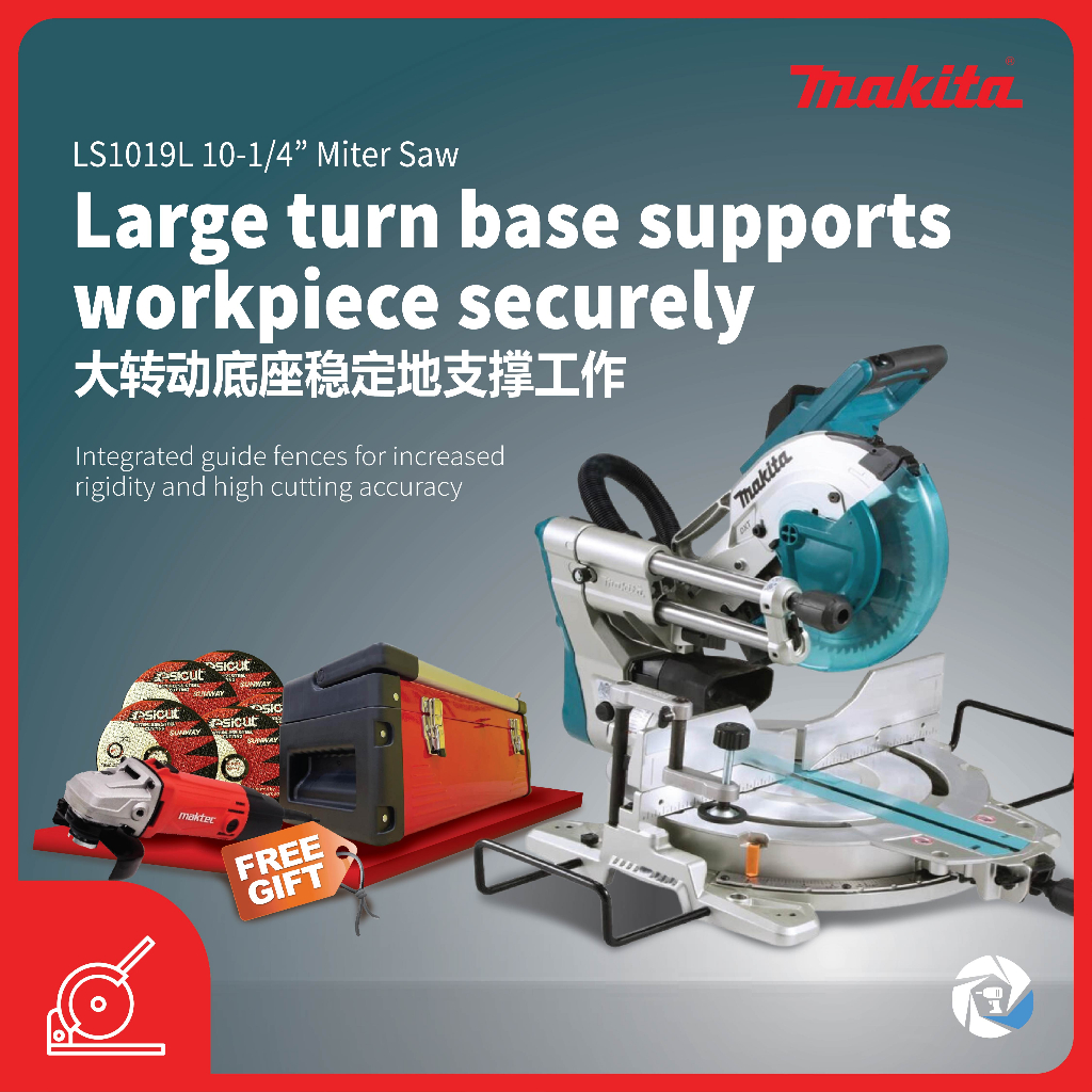 MAKITA LS1019L 10" SLIDE MITER SAW WITH LASER 260MM | 3200RPM LOAD ...